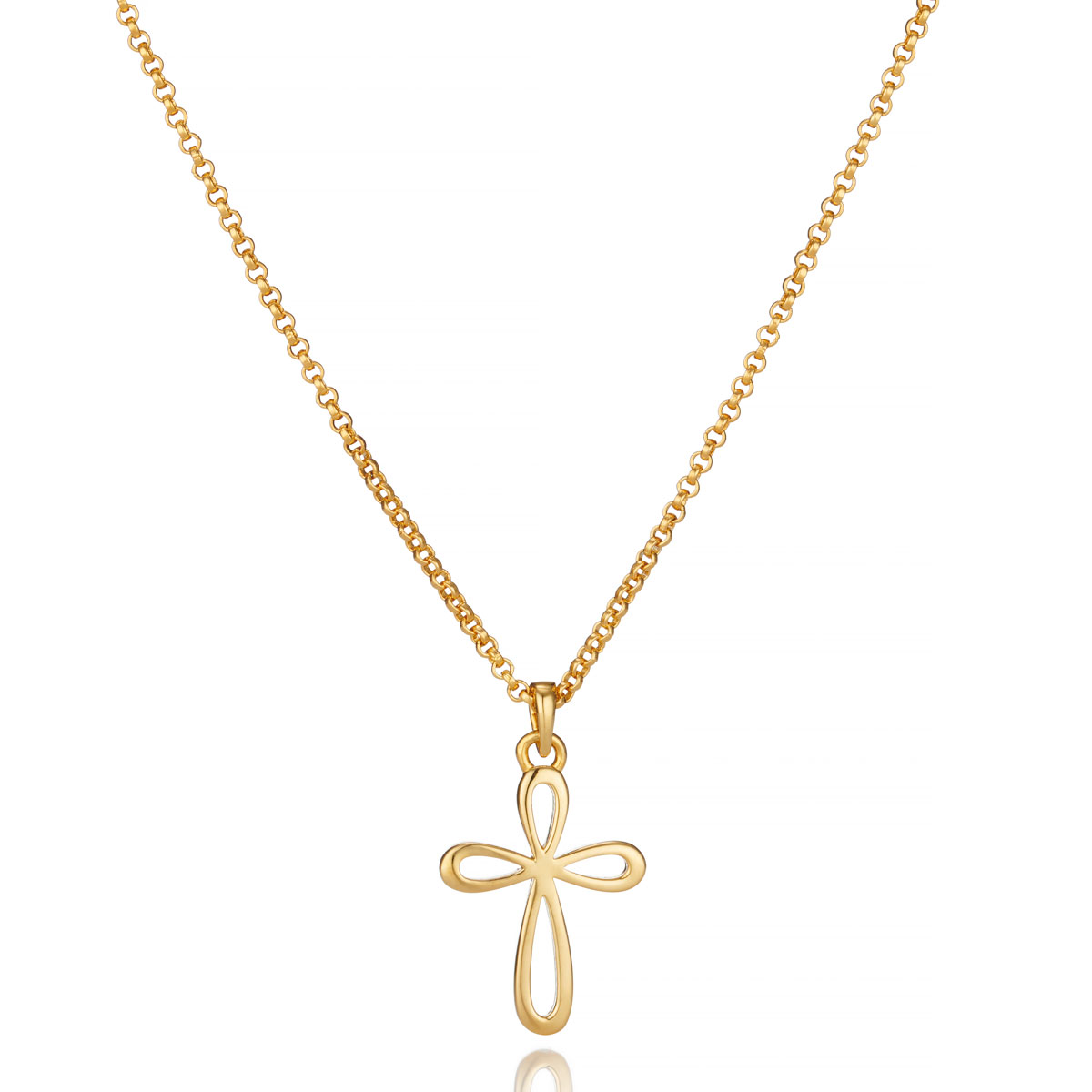 Cherish Signature Cross Necklace - Gold Plated | Molly Brown London ...